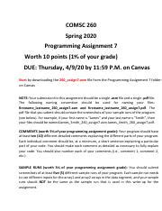 COMSC Spring Programming Assignment Pdf COMSC Spring Programming