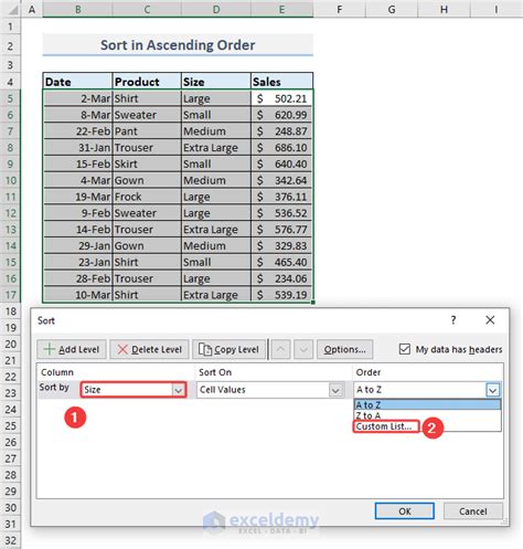 how to sort in ascending order in excel 6 methods