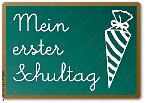 Stock Vektorgrafik Mein Erster Schultag Adobe Stock