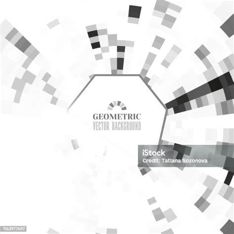 추상 흑백 기하학적 배경입니다 벡터 모자이크 원입니다 0명에 대한 스톡 벡터 아트 및 기타 이미지 0명 가상현실 각도 Istock