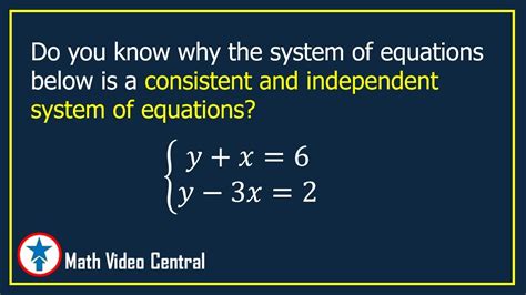 Consistent And Independent Systems Of Equations Algebra Grade 8 Math Youtube
