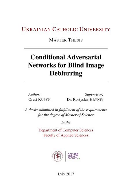 pdf conditional adversarial networks for blind image deblurring