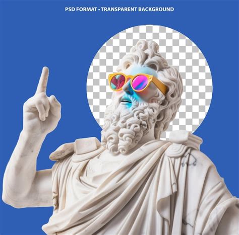 Greek Statue Colorful Sunglasses Premium Ai Generated Psd