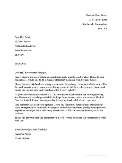 speculative cover letter pdf