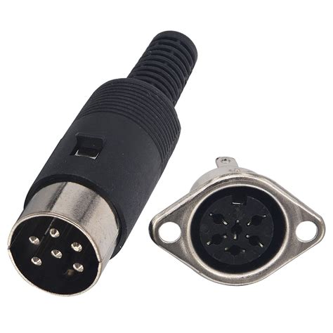 Buy DIN 6 Pin Male Plug Solder Connector Female Adapter Recessed Socket Panel Mount AV Adapter