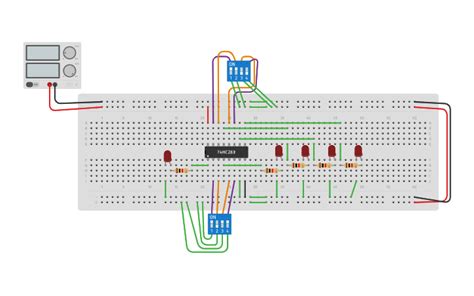circuit design binary parellel adder tinkercad
