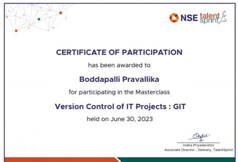 Boddapalli Pravallika On Linkedin Here Is My Certificate For Participating In The Masterclass