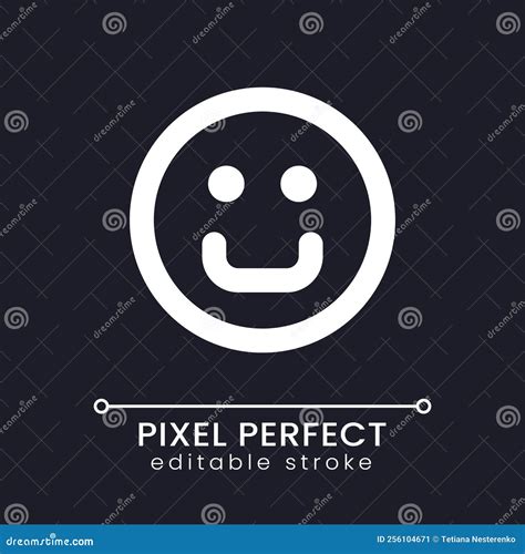 Emoticon Pixel Perfect White Linear Ui Icon For Dark Theme Stock Vector Illustration Of Logo