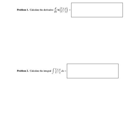 Solved Problem 1 Calculate The Derivative Problem 2 Chegg Com