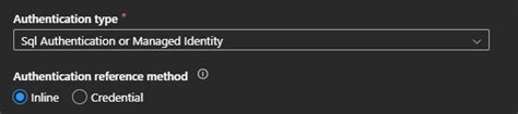 Linked Service Authentication Options For Sql Server Are Different