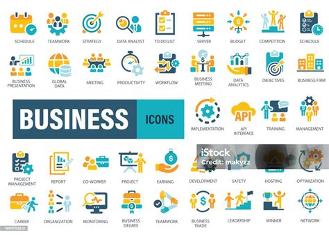 비즈니스 데이터 분석 조직 관리 및 기술 아이콘 세트입니다 팀워크 전략 계획 마케팅 클라우드 기술 데이터 분석 직원 아이콘 세트 아이콘 벡터 컬렉션 감시에 대한 스톡 벡터