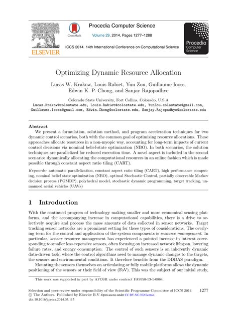 Pdf Optimizing Dynamic Resource Allocation