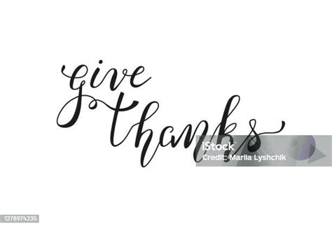 흰색 배경에 고립 된 감사 필기 글자를 제공합니다 추수 감사절 휴일에 대한 아름다운 서예 벡터 일러스트레이션 감사에 대한 스톡