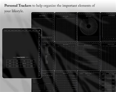 Undated Dark Mode Digital Planner For Goodnotes And Notability Ipad Daily Weekly Monthly Planner