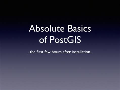 Postgis Basics Speaker Deck