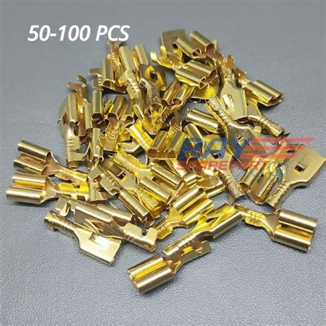 Jual Skun Gepeng Flat Cewek Female Besar Mm Terminal Skun Soket Sambung Konektor Besar