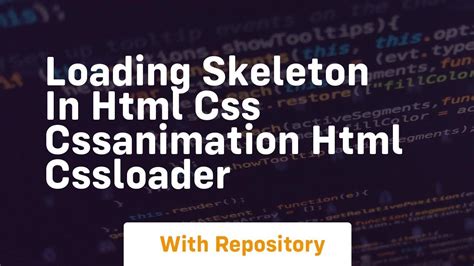 Loading Skeleton In Html Css Cssanimation Html Cssloader Youtube