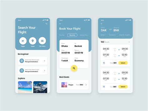 Flight Booking App Ui Behance