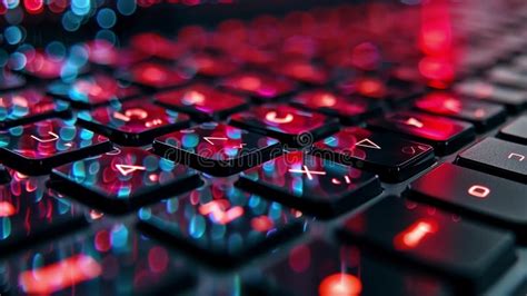 Keyboard Receiving Red Light Signals Coming From The Screen Stock Footage Video Of Internet