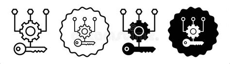 Key Factor Icon Symbol Set Collection Key Factor Simple Vector Sign Bundle Stock Vector