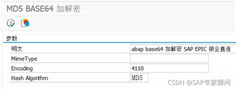 Sap Abap Base64 Md5 加解密abap Md5解密 Csdn博客