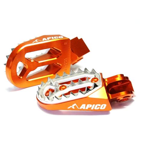 Apico Pro Bite Anodised Wide Foot Pegs Ktm Orange At Motocross