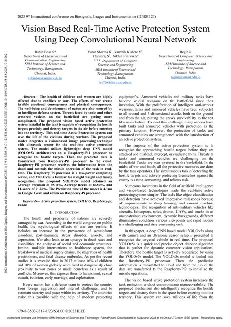 Pdf Vision Based Real Time Active Protection System Using Deep Convolutional Neural Network