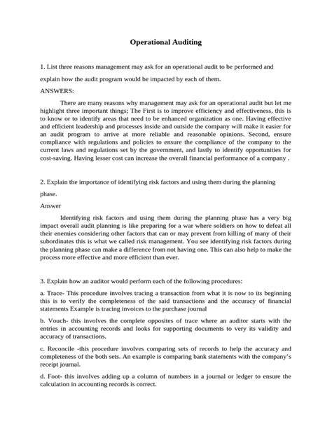 Operational Auditing Pdf