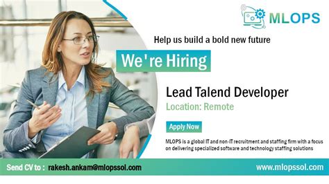 We Are Hiring Lead Talend Developer Position Lead Talend Developer