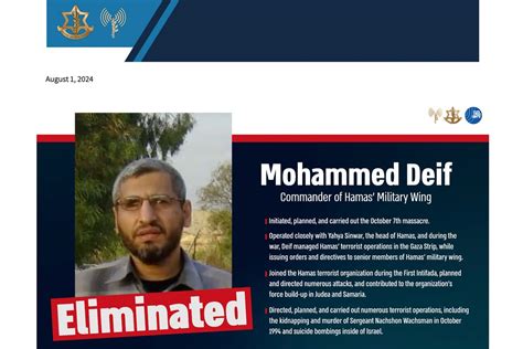 Mohammed Deif The Shadowy Hamas Leader And Alleged October 7 Attack
