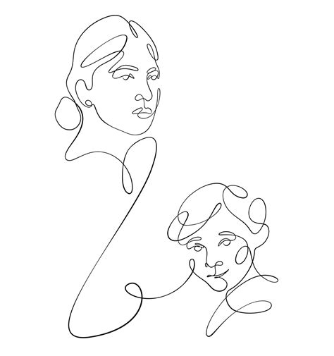 Line Drawing Portraits Behance