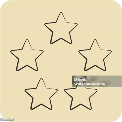 아이콘 별 다섯 개 별 기호와 관련이 있습니다 손으로 그린 스타일입니다 심플한 디자인 편집 가능 단순 벡터 아이콘 금 금속에 대한 스톡 벡터 아트 및 기타 이미지 Istock