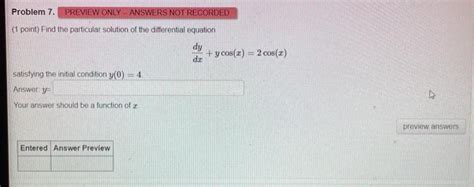 solved problem 7 preview only answers not recorded 1
