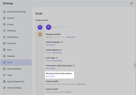 Block Or Trust Senders