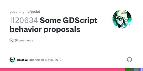 Some GDScript Behavior Proposals Issue 20634 Godotengine Godot GitHub