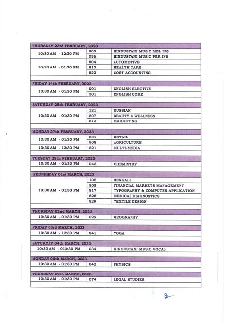 Cbse Class 10 12 Time Table 2023 Download Here