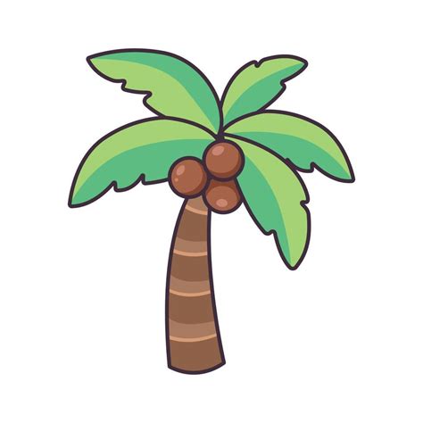 Cartoon Palm Tree Vector Illustration In Flat Style 41287877 Vector