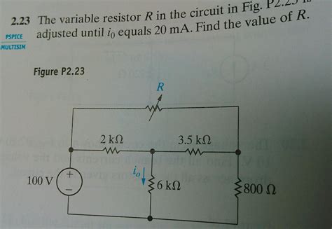 Solved The Variable Resistor R In The Circuit Is Adjusted Chegg Com