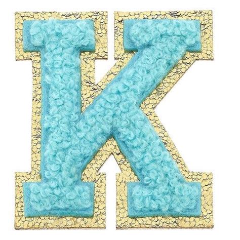 Stuck On You Large Chenille Glitter Patch Letter K Letter K 26 Letters