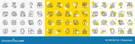 Outline Web3 Scroll Down And Tutorials Line Icons For Web App Vector Stock Illustration