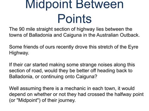 Midpoint Between Two Points PPTX