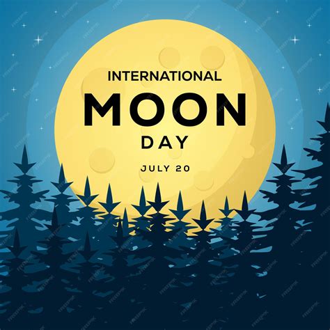 Premium Vector International Moon Day Illustration With The Full Moon