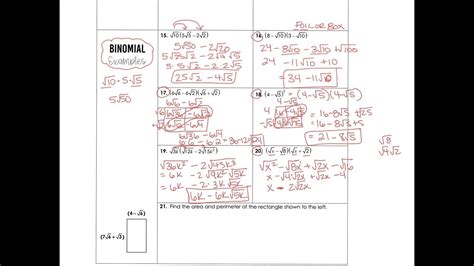 Multiplying Binomial Radicals Part 2 Mp4 Youtube
