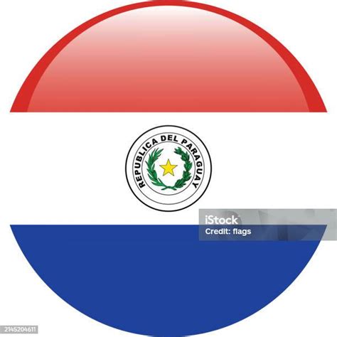 파라과이 국기입니다 버튼 플래그 아이콘입니다 표준 색상 원 아이콘 플래그입니다 컴퓨터 일러스트레이션 디지털 일러스트레이션 벡터 일러스트 레이 션입니다 0명에 대한 스톡 벡터