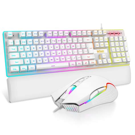 RedThunder K Wired Gaming Keyboard And Mouse Combo True Backlit Soft Leather Wrist Rest