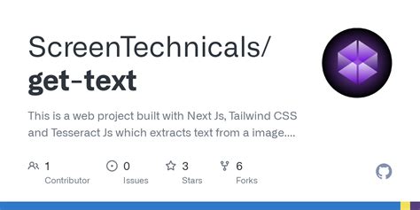 github screentechnicals get text this is a web project built with