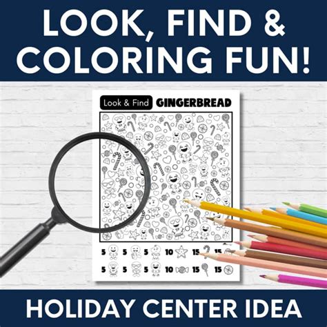 Gingerbread Look And Find Gingerbread Coloring Sheet Winter Holiday