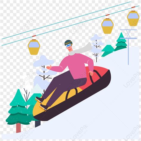 만화 손으로 그린 겨울 스키 그림부츠스키 타다 Png 일러스트 무료 다운로드 Lovepik