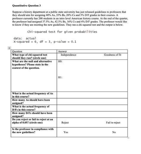 Solved Quantitative Question 3 Suppose A History Department