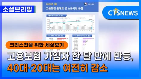 소셜 사회ㅣ고용보험 가입자 한 달 만에 반등 40대·20대는 여전히 감소 이한승 Youtube